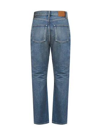 Saint Laurent Womens Jeans Ankle-Length Denim Medium Blue Cotton