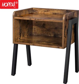 Hoppa Beistelltisch - Schwarz - Holz - 46 x 35 x 52 cm