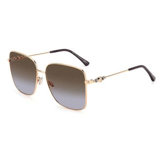 Jimmy Choo London Femme, Accessoires, Jaune, Taille: ONE Size Lunettes de soleil en m&eacute;tal dor&eacute; Hester marron