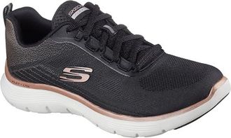 Skechers Baskets basses Flex Appeal 5.0 - &Eacute;l&eacute;gantes et brillantes - Pour femme, Noir, 39 EU
