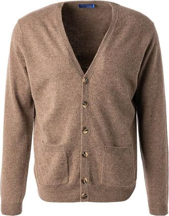 Cipriani Herren Cardigan braun Kaschmir unifarben