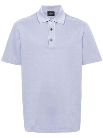 Brioni polo en coton piqué - Bleu
