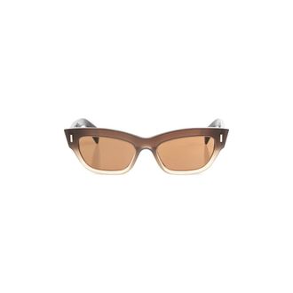 Alexander McQueen Sonnenbrille mit geometrischem Rahmen - - Accessories - Damen - Braun - ONE SIZE