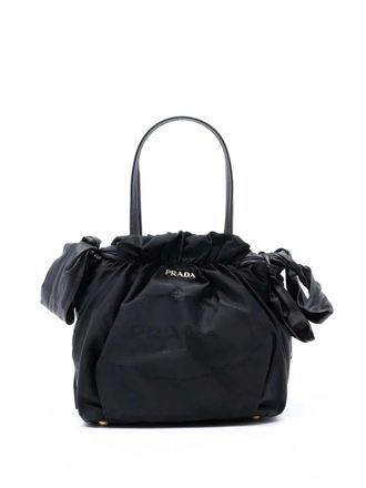 Prada 2000-2025 Tessuto Satchel-Tasche mit Schleife - Schwarz