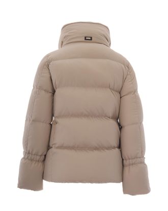 Herno Quilted with Calfskin Collar Down Jacket - Beige