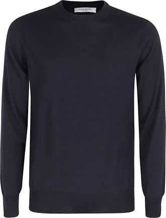 Paolo Pecora Stylischer G Hals Pullover - - Knitwear - Herren - Blau - XL