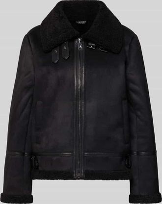 Lauren Ralph Lauren Regular Fit Jacke in Leder-Optik mit Kunstfellbesatz