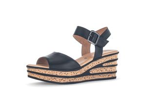 Gabor Damen Sandaletten, Frauen Sandalen,Best Fitting,Sommersandalen,bequem,flach,Sommerschuhe,Freizeitschuhe,schwarz (So.schw.),37.5 EU / 4.5 UK