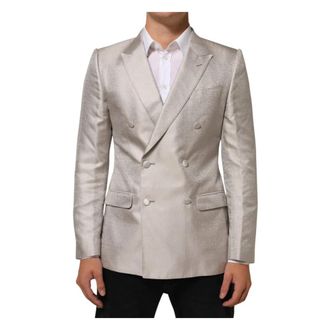 Dolce & Gabbana Martini Zweireiher-Anzugblazer - - Jackets - Herren - Beige - M