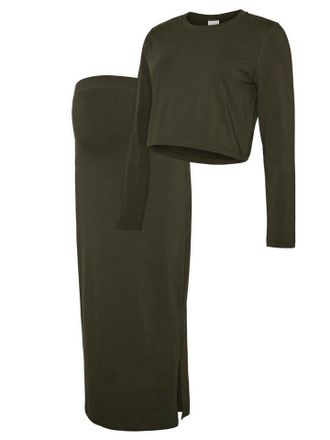 Mama Licious Langarmshirt MLKERRIE LS TOP AND SKIRT JRS SET NOOS (Set, 2-tlg) Baumwollmischung, regular fit