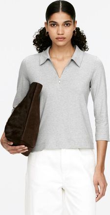 Arket Oberteil Mit Kurzem Reißverschluss -Grau