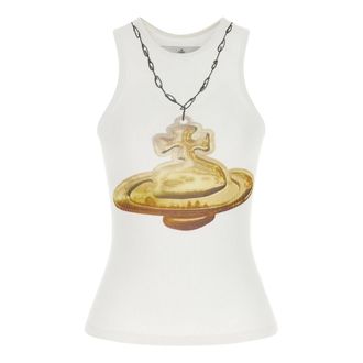 Vivienne Westwood Gold Orb 90s Tank Top - - Tops - Damen - Wei&szlig; - M