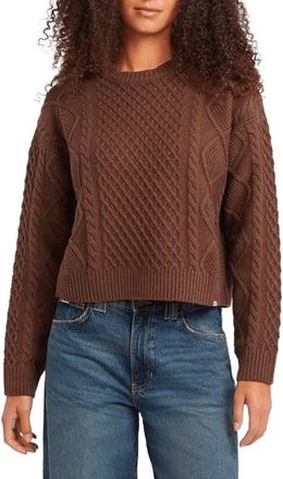 Guess Pull col rond en coton et laine m&eacute;lang&eacute;s