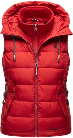 Marikoo Damen Weste Steppweste gesteppt Fr&uuml;hjahr &Uuml;bergangsweste B866 [B866-Tais-Rot-Gr.S]