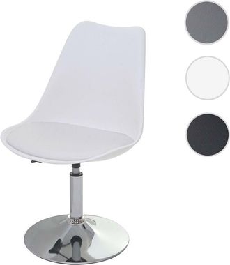 Mendler Mendler - Chaise pivotante Malmö T501, chaise de cuisine, réglable en hauteur, similicuir - gris foncé, socle chromé