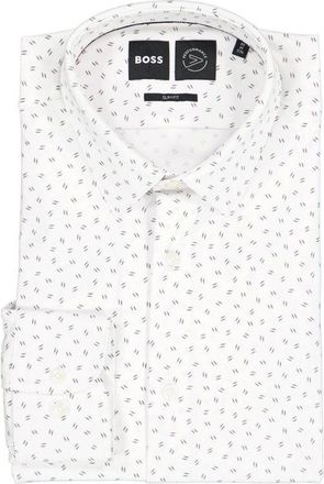 HUGO BOSS Herren Hemd weiß gemustert Slim Fit