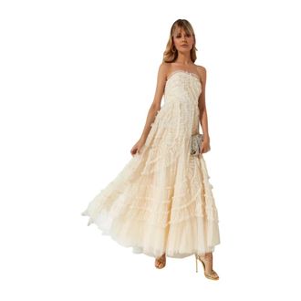 Needle & Thread Femme, Robes, Beige, Taille: 36 FR Robe Maxi &Eacute;l&eacute;gante Sans Bretelles Violet