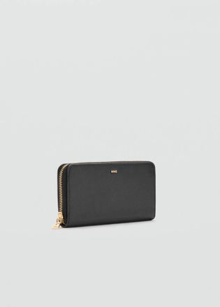 Mango Portefeuille effet saffiano noir - Femme - Taille unique - MANGO