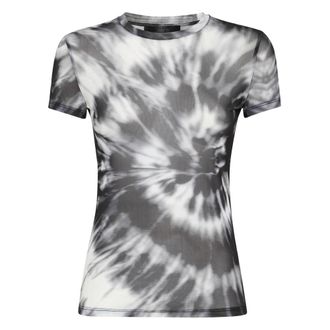 Philipp Plein Femme, Tops, Noir, Taille: 38 FR T-shirt en tulle stretch Tie-dye Monochrome