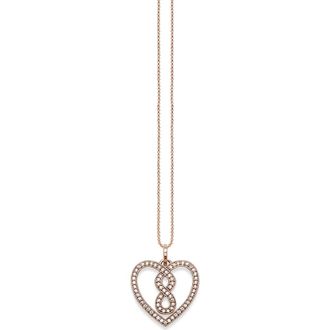 Thomas Sabo Infinity Herz Pav&eacute; Halskette Ros&eacute;gold - - Accessories - Damen - Gelb - ONE SIZE