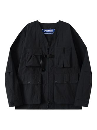 SPOONYARD 3D Pockets V-neck Jacket - Schwarz