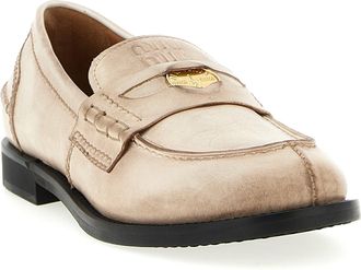 Miu Miu Calfskin Leather Loafer - White