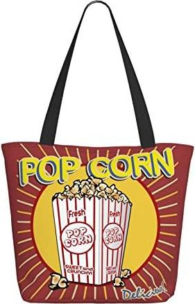AOOEDM Sac &agrave; provisions pour femme motif pop-corn 33 x 28 x 17 cm. Le cadeau parfait pour la Saint-Valentin. Cest de la Saint-Valentin pour maman, fille, &eacute;po
