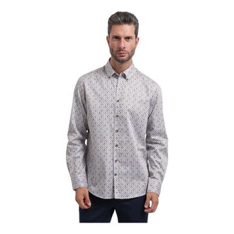 Bugatti Chemise &agrave; micro-motifs imprim&eacute;s - Homme - Chemises - Gris - Taille: 2XL