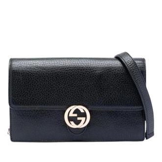 Gucci Pre-owned Interlocking G Dollar Wallet on Chain - Femme - Pre-owned - Noir - Taille: ONE Size