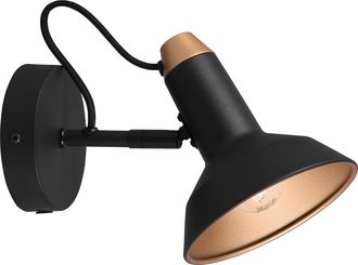 Trio Leuchten Wandspot Roxie 811900132, Metall Schwarz matt/goldfarbig, exkl. 1x E14