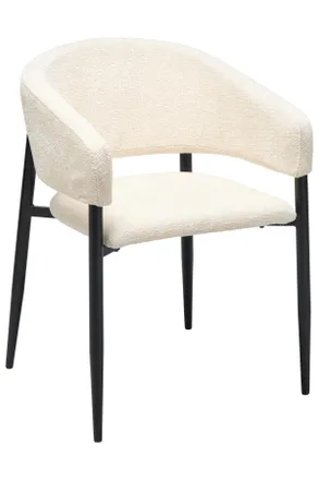 MID.YOU Mid.you Armlehnstuhl, Beige, Holz, Metall, Textil, Pappel, Sperrholz, konisch, 50x82x59 cm, inklusive Armlehnen, Esszimmer, St&uuml;hle, Esszimmerst&uuml;hle, A