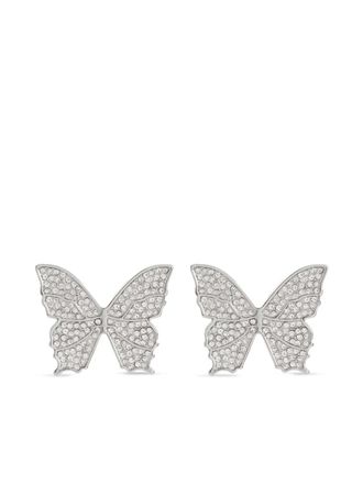 Blumarine boucles doreilles à ornements en cristal - Gris