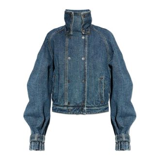 Lanvin Femme, Vestes, Bleu, Taille: 40 FR Veste en jean avec col montant