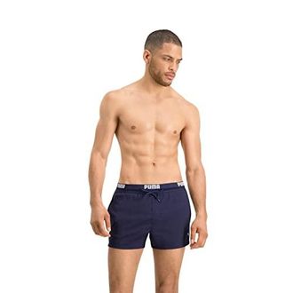 Puma SWIM MEN LOGO SHORT LENGTH SWIM SHORTS 1P, Navy, XXL