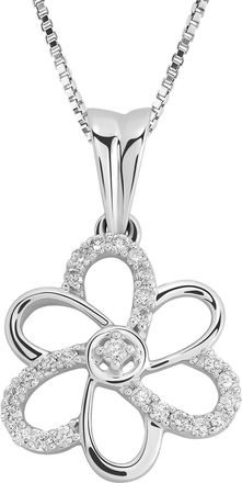 Orphelia Damen-Anhänger 750 Weißgold rhodiniert Diamant (0.14 ct) weiß Rundschliff - HD-4182