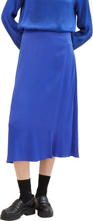 Tom Tailor Damen Satin Midi Rock, crest blue, 38