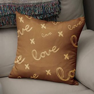 Bonamaison Le Jardin du Lin Kissen Zierkissenbezug Kissenbezug, Brauntöne Dekoration, Weich Bequem, Für Zuhause Autos Büro Sofa Wohnzimmer Couch Schlafzimmer Dek