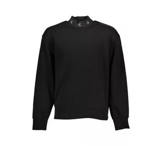 Calvin Klein Schwarzer Baumwollpullover mit langen &Auml;rmeln und Logo - - Sweatshirts & Hoodies - Herren - Schwarzk - 2XL