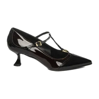 Albano Femme, Chaussures, Noir, Taille: 38 EU Escarpin Verni Pointu