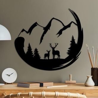 Hanah Home Stylish Black Decorative Metal Wall Accessory, 49 x 53 cm | 100% Metal, 1.5 mm Thickness | Lightweight & Durable, Perfect for Modern Home Decor