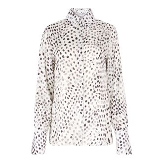 Nina Ricci Femme, Blouses et Chemises, Multicolore, Taille: 40 FR Chemise en satin &agrave; pois avec poignets cloche