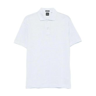HUGO BOSS Regular-Fit Poloshirt aus Baumwolle und Leinen - - Tops - Herren - Blau - 2XL