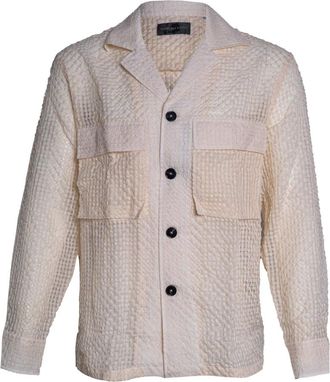 Gabriele Pasini Homme, Chemises, Beige, Taille: L Chemise &agrave; effet gaufr&eacute;
