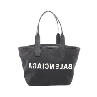 Balenciaga Pre-owned Sac Cabas Villes Paris Cuir Toile - Femme - Pre-owned - Noir - Taille: ONE Size