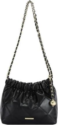 Generic Sac &agrave; bandouli&egrave;re matelass&eacute;, sac &agrave; bandouli&egrave;re tendance pour femme avec fil brod&eacute; en polyur&eacute;thane, Noir, 23.0*10.0*18.0