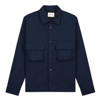 Olaf Hussein Gebundenes Taschenhemd LS Marineblau - - Jackets - Herren - Blau - S