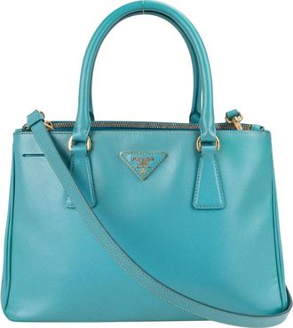 Prada Crossbody Bags - Prada Turquoise Saffiano Leather Galleria Handbag - Gr. unisize - in Blau - f&uuml;r Damen