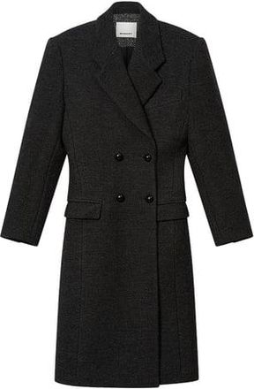 Isabel Marant Manteau Erla &agrave; col brillant en laine vierge et coton