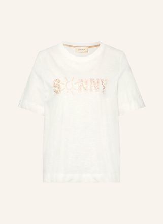 Cartoon Cartoon T-Shirt Im Materialmix beige