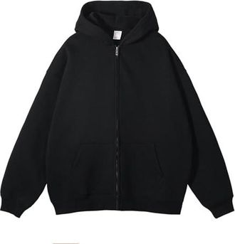 Generic Sweat &agrave; capuche tactique zipp&eacute; pour homme, veste polaire lourde avec capuche et poches kangourou, sweat-shirt &agrave; capuche uni et &eacute;pais pour homme, id&eacute;al